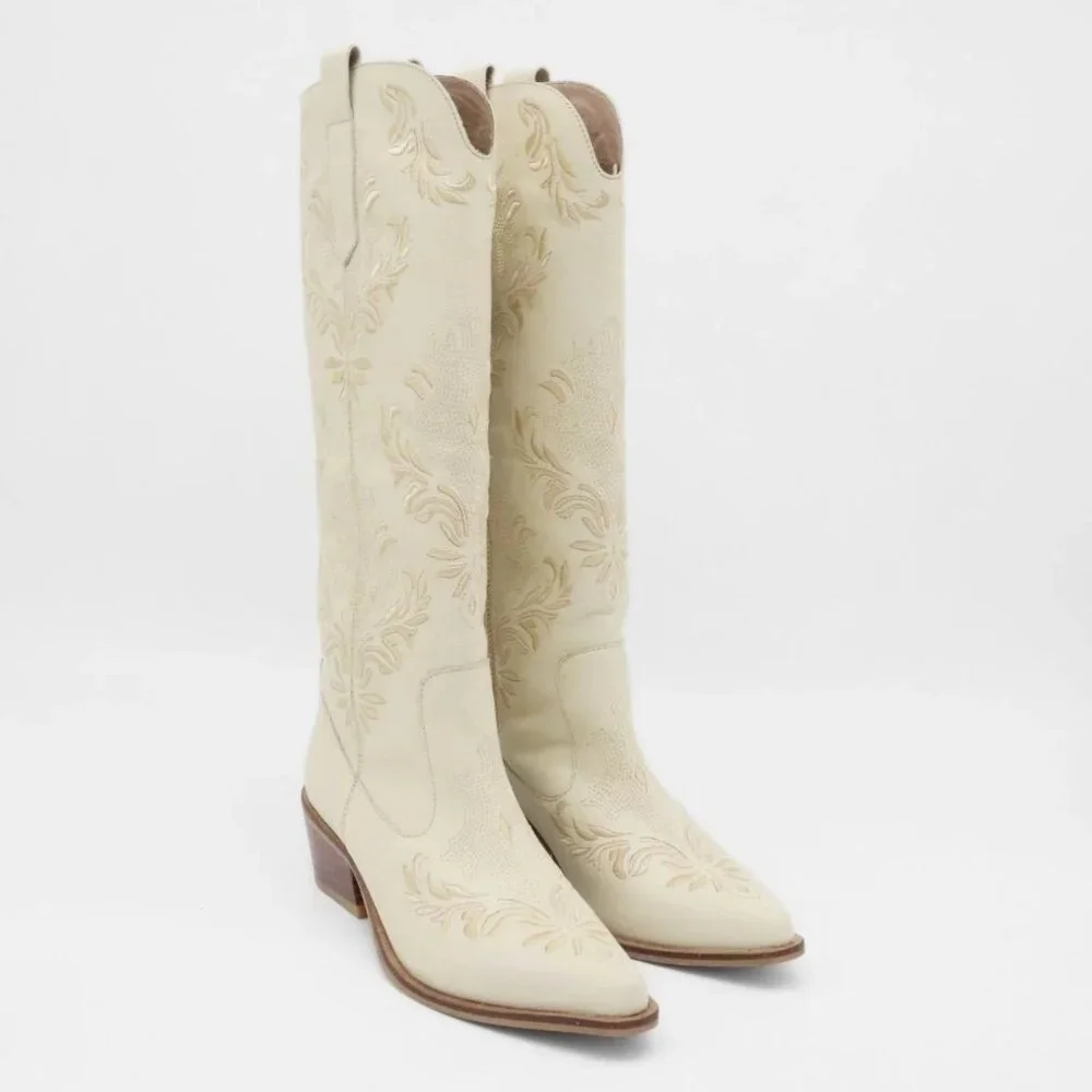 Stivali | Shoes | Last Pair Nwob Stivali Jolene Cowboy Boots Ivory ...
